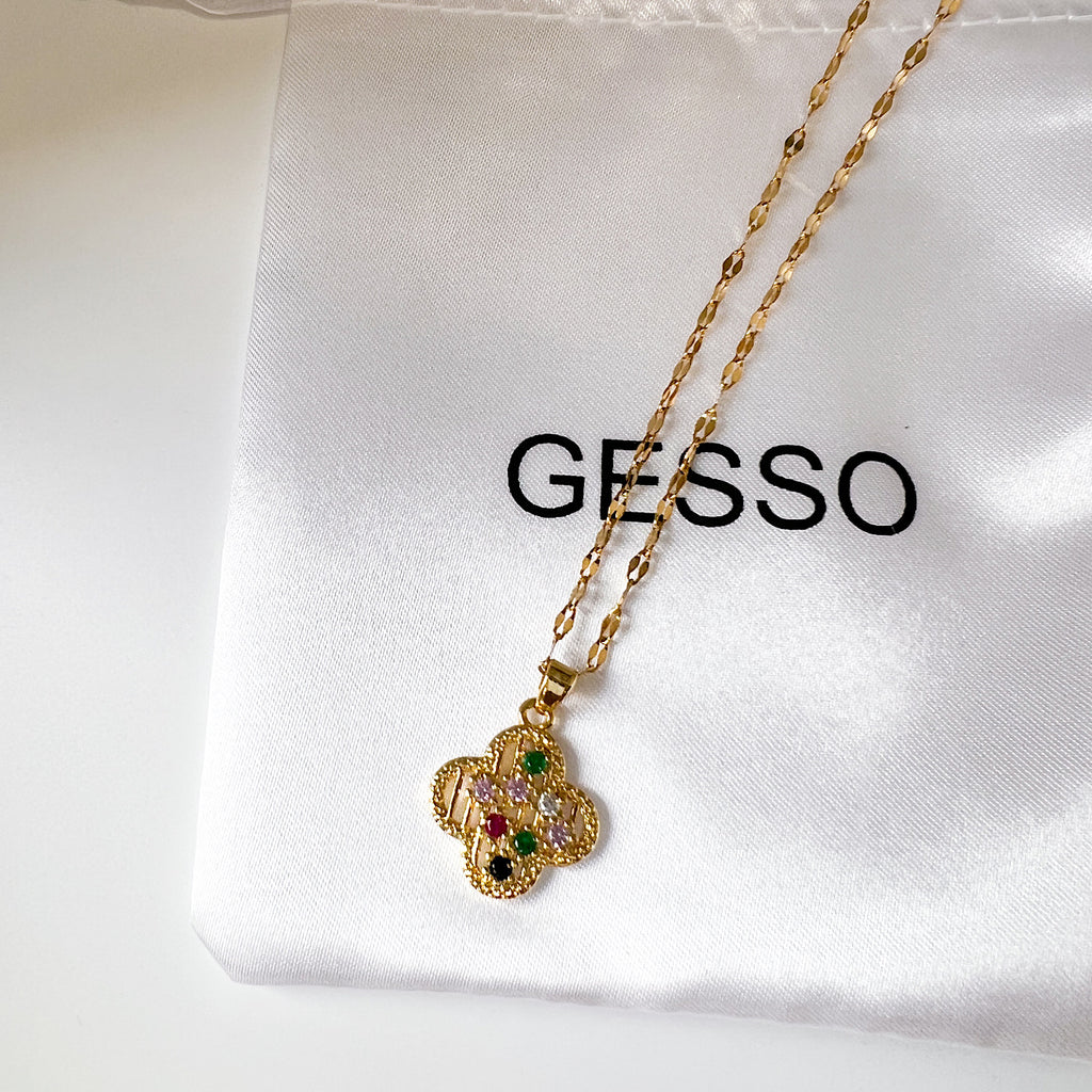 BLING CLOVER NECKLACE | GESSO