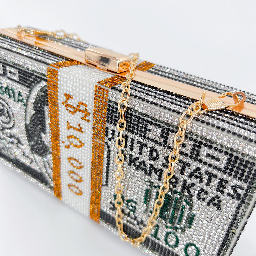 MONEY bling clutch green | GESSO